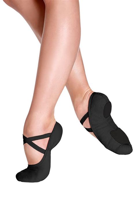 So Danca Stretch Canvas Split Sole Black Ballet Shoe Adult Sd16l
