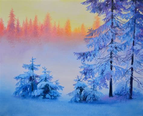 Как Нарисовать Красивый Зимний Лес Лучшая Фото Подборка