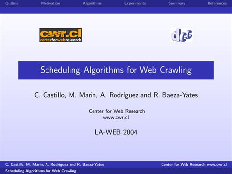 Scheduling Algorithms For Web Crawling Pdf Search Internet