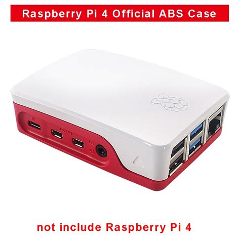 official raspberry pi 4b case red and white plastic box protective enclosure abs shell for