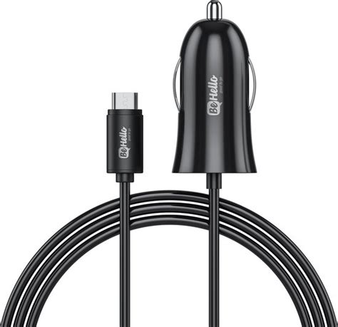 BeHello Autolader Met USB C Oplaadkabel En Extra USB A Poort Zwart Bol