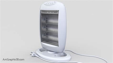 Portable Oscillating Halogen Heater 3d Model Download