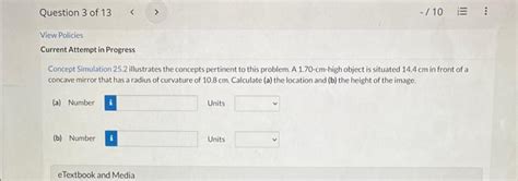 Solved An Object Is Placed Cm In Front Of A Concave Chegg