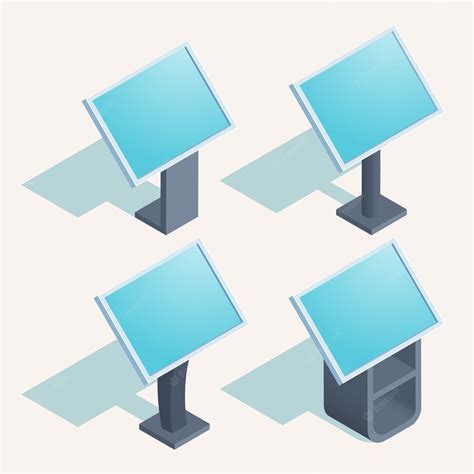 아이소메트릭 디지털 간판 요소 집합 무료 벡터