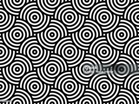 흑백이 교차하는 반복 원 패턴입니다 일본식 서클 원활한 배경 패턴에 대한 스톡 벡터 아트 및 기타 이미지 패턴 흑백 연속무늬 Istock
