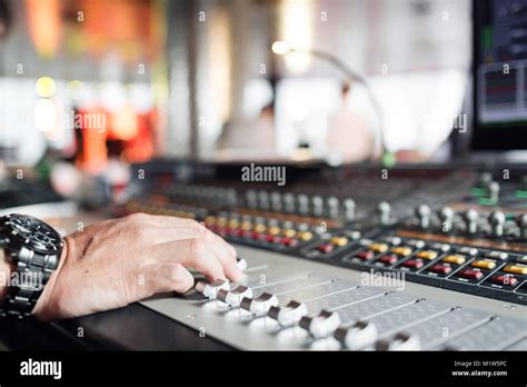 Mixer Sound Control Concept Hand Control Button Sound Mixer For Music Show Festival It Volume