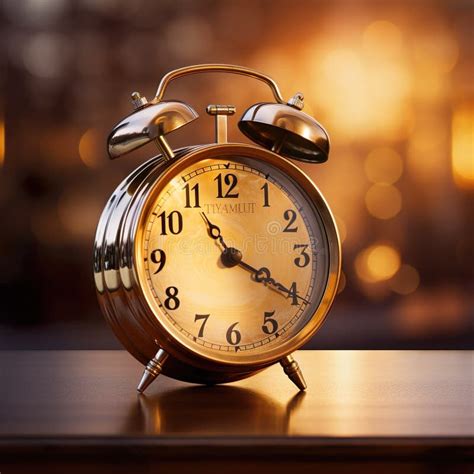 An Old Fashioned Alarm Clock Generated By Artificial Intelligence Stock Illustration
