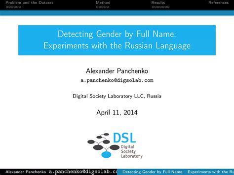 Detecting Gender By Full Name Experiments With The Russian Language Ppt