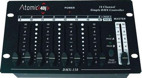 Κονσόλα Φωτισμού Atomic4dj Battery Dmx Dmx Controller με 512 Κανάλια Ελέγχου 3 Εισόδους Xlr