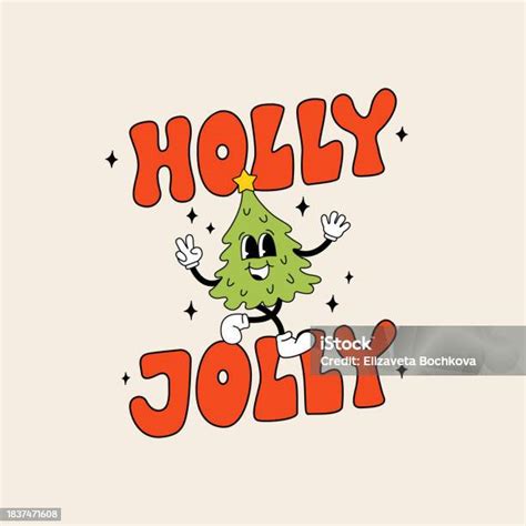 홀리 유쾌한 따옴표와 복고풍 캐릭터 마스코트 벡터 일러스트 레이 션 1970년에 대한 스톡 벡터 아트 및 기타 이미지 1970년 컴퓨터 글자 12월 Istock