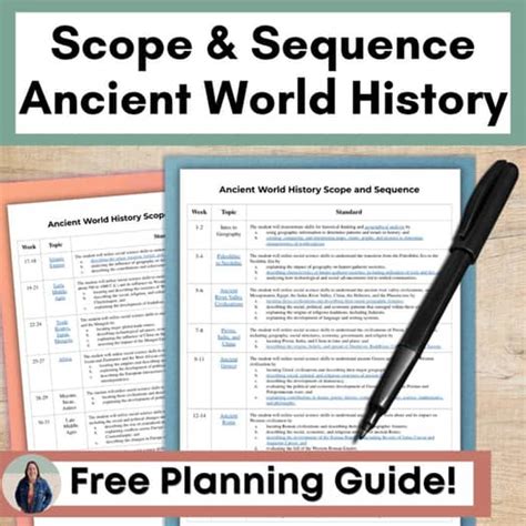 Free Ancient World History Scope And Sequence Pacing Guide For World History 1