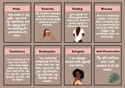 African American Women Affirmation Cards Printable Black Girl Etsy Uk
