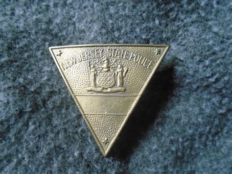 Vintage New Jersey State Police Trooper Hat Badge No Numbers Obsolete