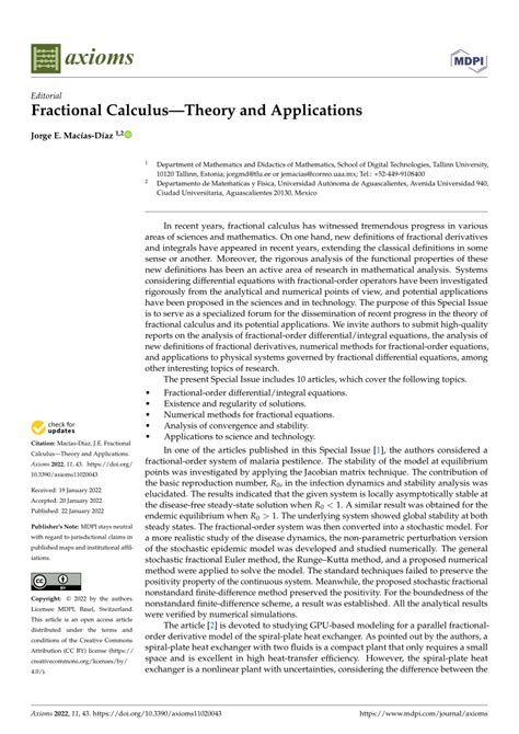 PDF Fractional Calculus Theory And Applications