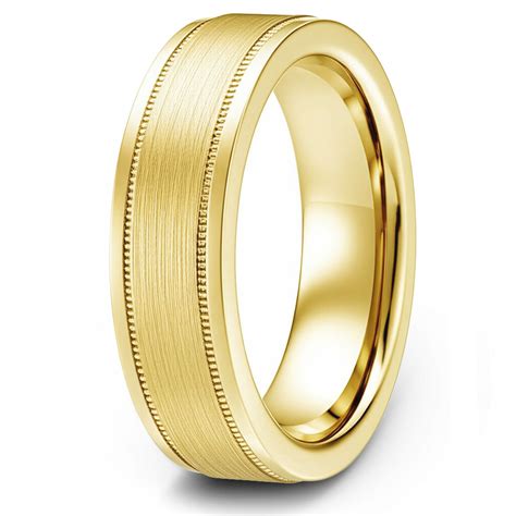 Brushed 18k Yellow Gold Domed Wedding Band Satin Finish Ring
