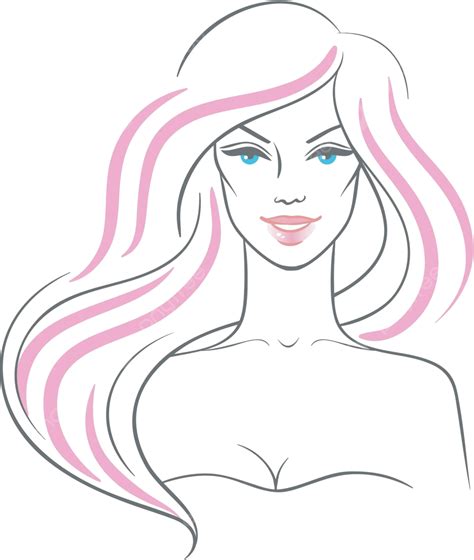 Beautiful Woman Outline Design Style Vector Outline Design Style Png And Vector With