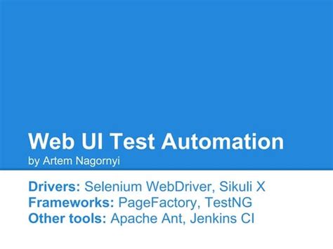 Test Automation With Twist And Sahi Ppt