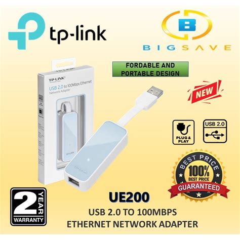 TP LINK UE200 USB 2 0 TO 100MBPS ETHERNET NETWORK ADAPTER Shopee Malaysia