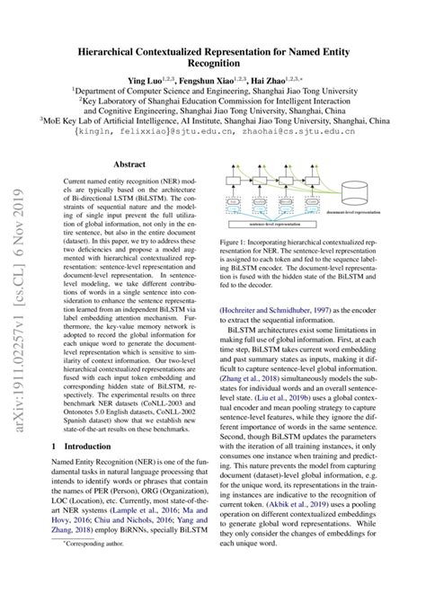 hierarchical contextualized representation for named entity recognition