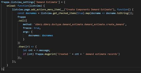Adding Button In Menu Under List View Customize Erpnext Frappe Forum