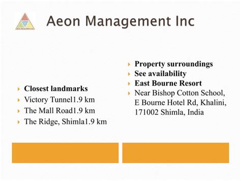 Aeon Management Inc Chennai Reviews PPT