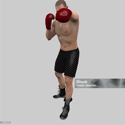 복서 스윙 펀치 프론트 뷰 전신 표시 3d 렌더링 3차원 형태에 대한 스톡 사진 및 기타 이미지 3차원 형태 권투 스포츠 서 있기 Istock