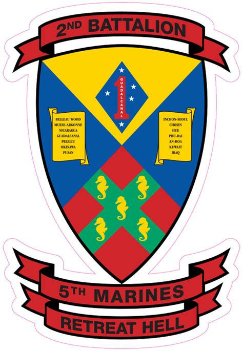 Usmc 2nd Battalion 5th Marines Patch Us Military Vinyl Decal For Car