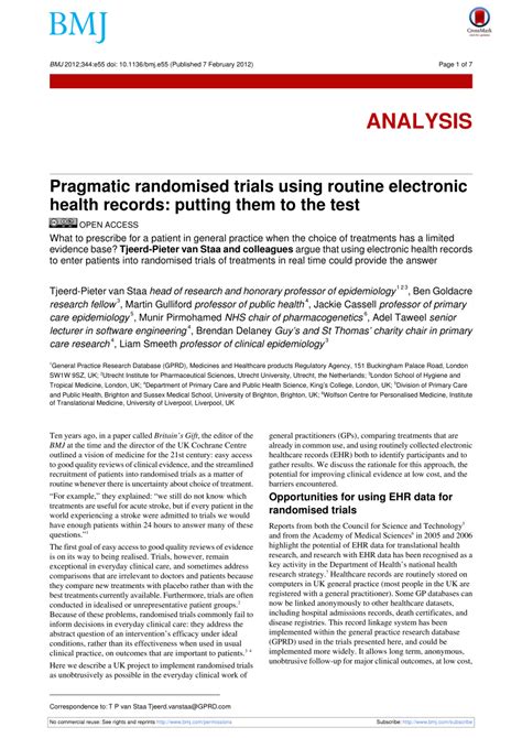 Pdf Pragmatic Randomised Trials Using Routine Electronic Health