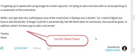 SnagIt Add Text Box With Border Plus Arrow Solutions Experts Exchange