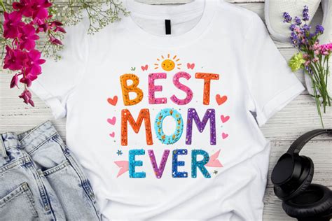 Festive Best Mom Ever Text T Shirtdesign Graphic By Naznin Sultana Jui · Creative Fabrica