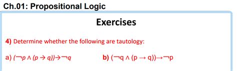 Solved Ch 01 Propositional Logic Exercises 1 Use Trut