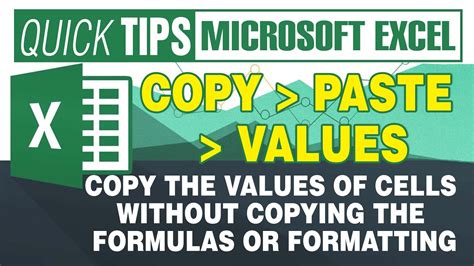 Excel Tutorials How To Use Copy Paste Values Youtube