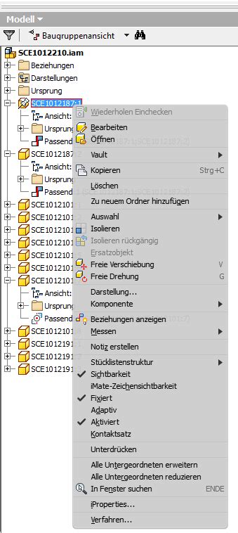 selectable browser names in inventor merge of model and vault browser