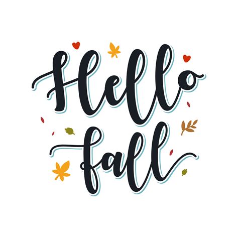 Hello Fall Vector Art Icons And Graphics Illustration 10886378 Vector Art At Vecteezy