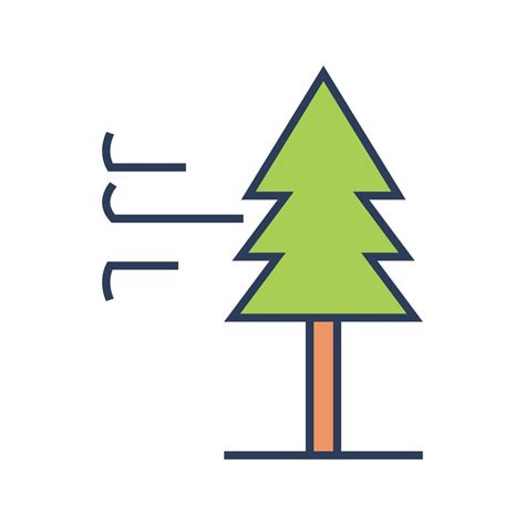 Tree With Wind Vector Icon Vector Art At Vecteezy