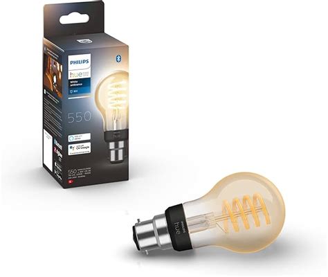 Philips Hue White Ambiance Filament Single Smart Led Bulb B Bayonet Cap Lumens Works