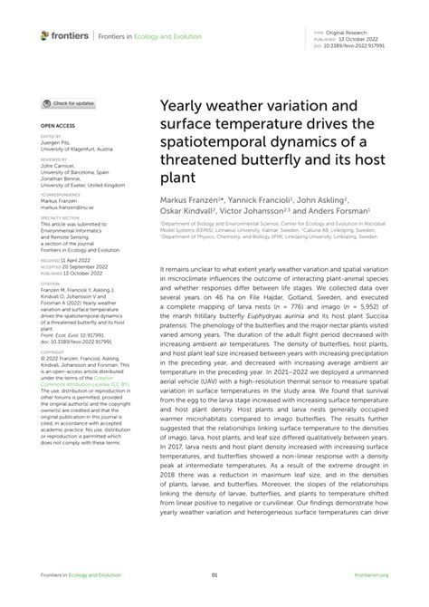 Pdf Yearly Weather Variation And Surface Temperature Drives The