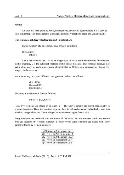 Pdf Arrays Prasad V Potluri Siddhartha Institute Of Technology Notesoopsunit3pdf