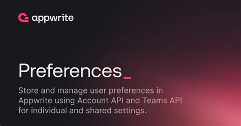 Preferences Docs Appwrite