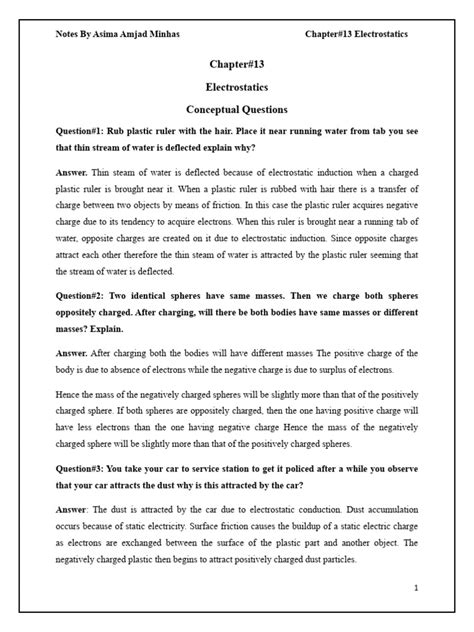 Chap 13 Conceptual Questions Pdf Capacitance Electric Charge