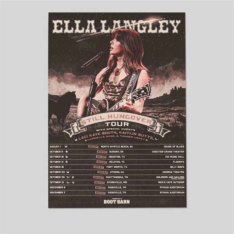 Music Poster Ella Langley Still Hungover Tour 2025 Size 24x36