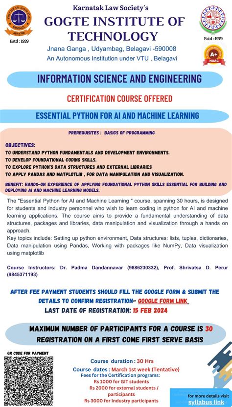 pythonforai machinelearning datascience bigdata coding python… kls gogte institute of