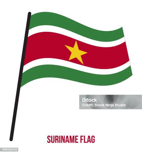 수리남 깃발을 흔들며 벡터 그림 흰색 배경 수리남 국가 플래그 국가 지리적 지역에 대한 스톡 벡터 아트 및 기타 이미지 국가 지리적 지역 국기 기 Istock