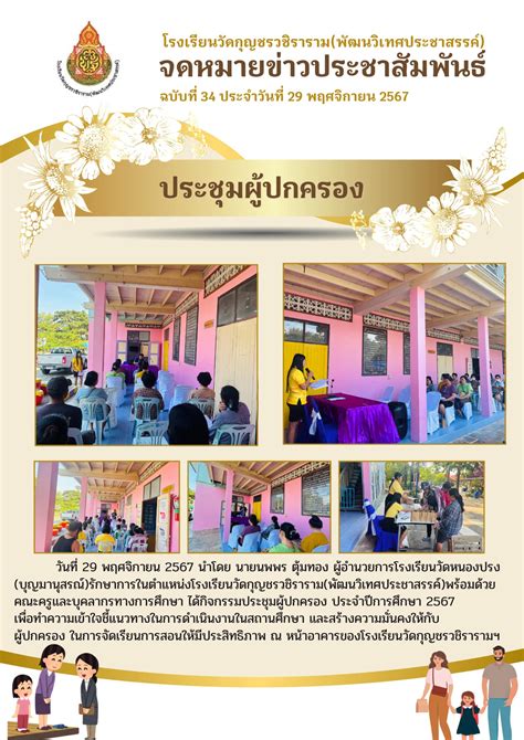 วันที่ 29 พฤศจิกายน โรงเรียนวัดกุญชรวชิราราม จ เพชรบุรี
