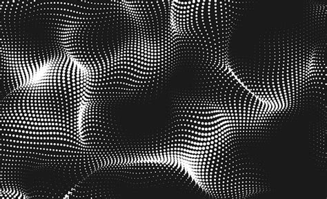 어둡고 부드러운 Wavws 하프톤 점 배경 흑인과 백인 비행 연기 포인트 질감입니다 추상적인 물결 모양의 점선 벽지 벡터 검은색에 대한 스톡 벡터 아트 및 기타 이미지