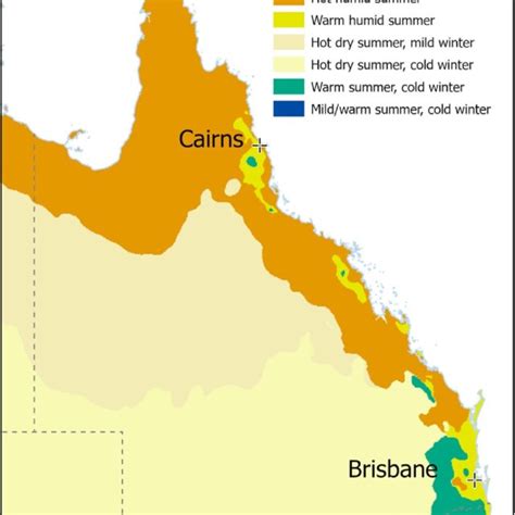Queensland Climate Zones Based On Temperature And Humidity Bureau Of