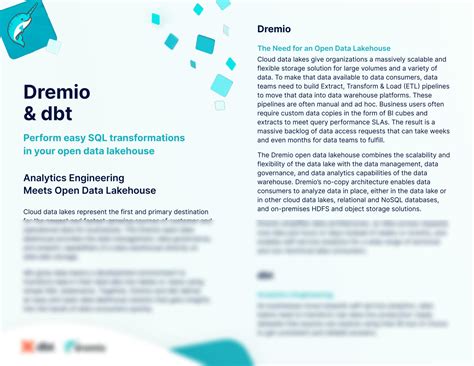 solution analytics engineering meets the open data lakehouse with our dbt dremio integration