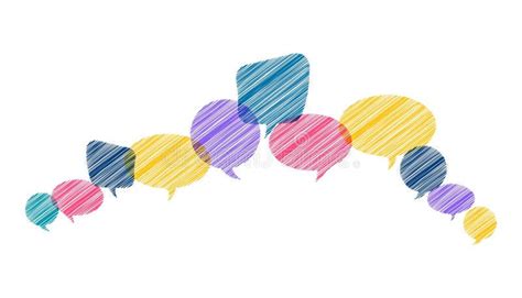 Set Of Speech Bubble Text With Trendy Scribble Texture Chatting Box Message Box Design Stock