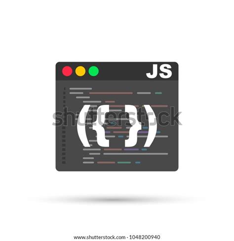 Color Silhouette Programming Window Code Javascript Stock Vector