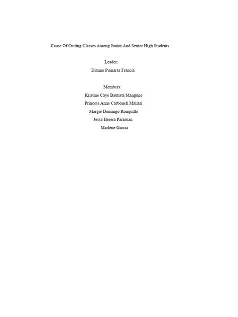 Causes Of Class Cutting In Students Pdf Teachers Learning